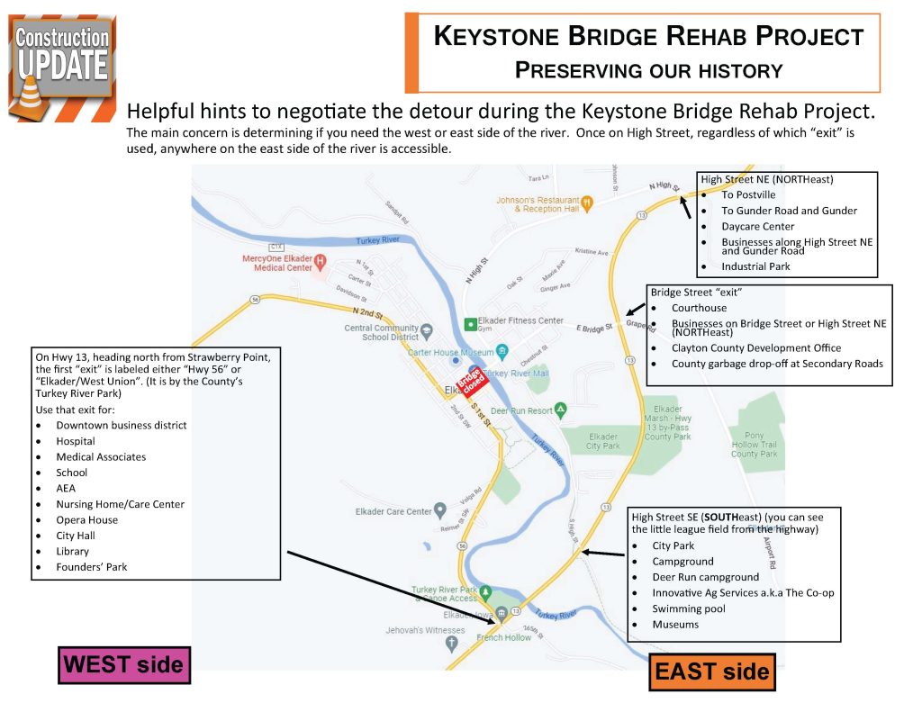 Keystone Bridge Update – Elkader, Iowa